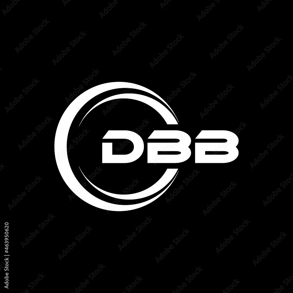 DBB letter logo design with black background in illustrator, vector ...