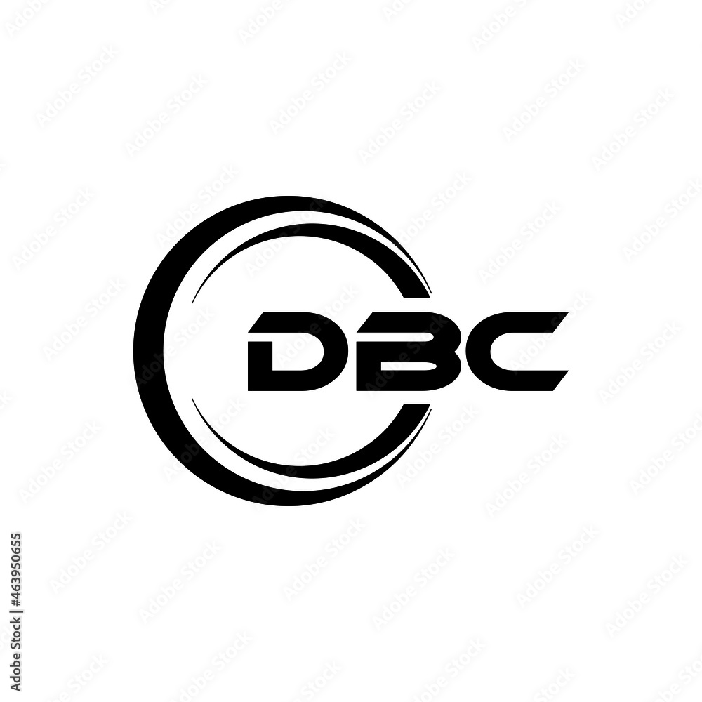 DBC letter logo design with white background in illustrator, vector ...
