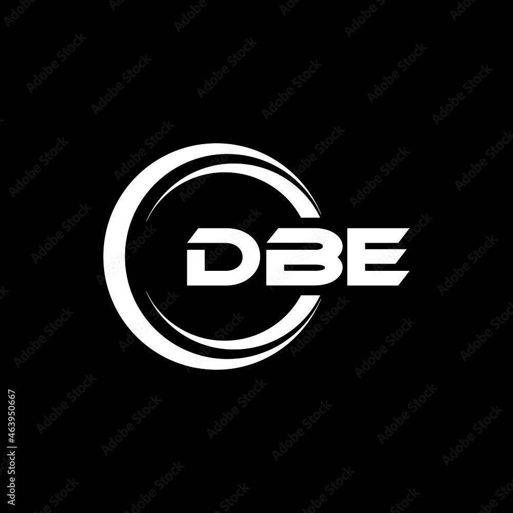 Vetor do Stock: DBE letter logo design with black background in ...