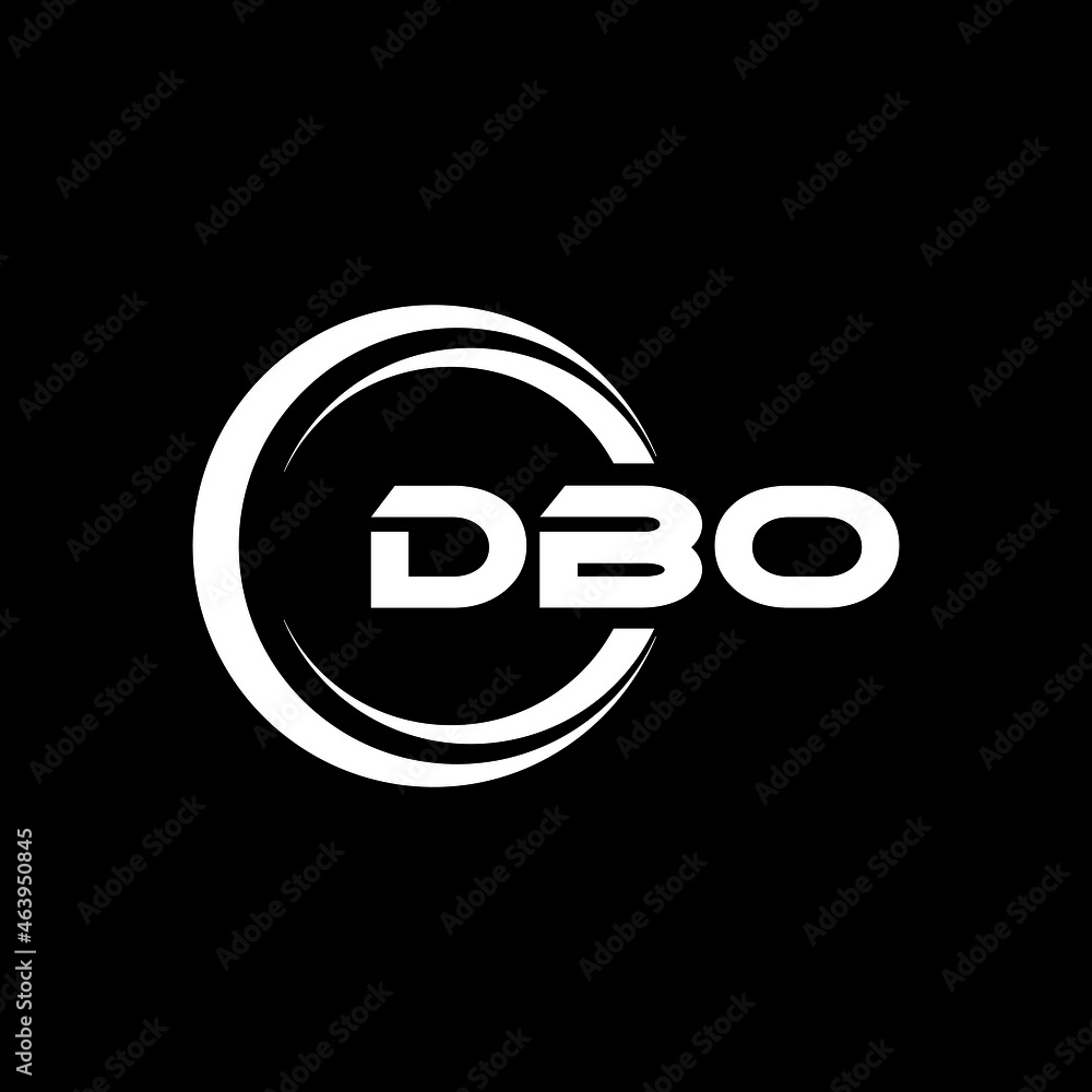 DBO letter logo design with black background in illustrator, vector ...