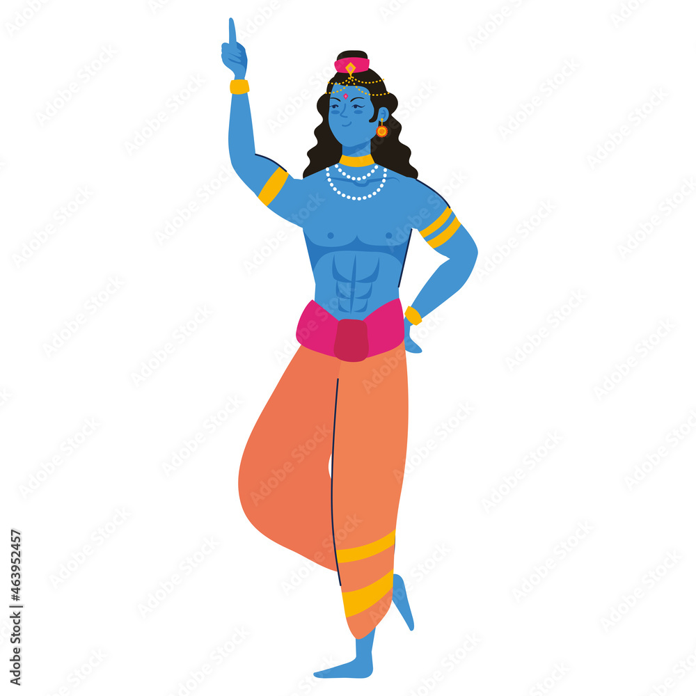 lord krishna character Stock Vector | Adobe Stock