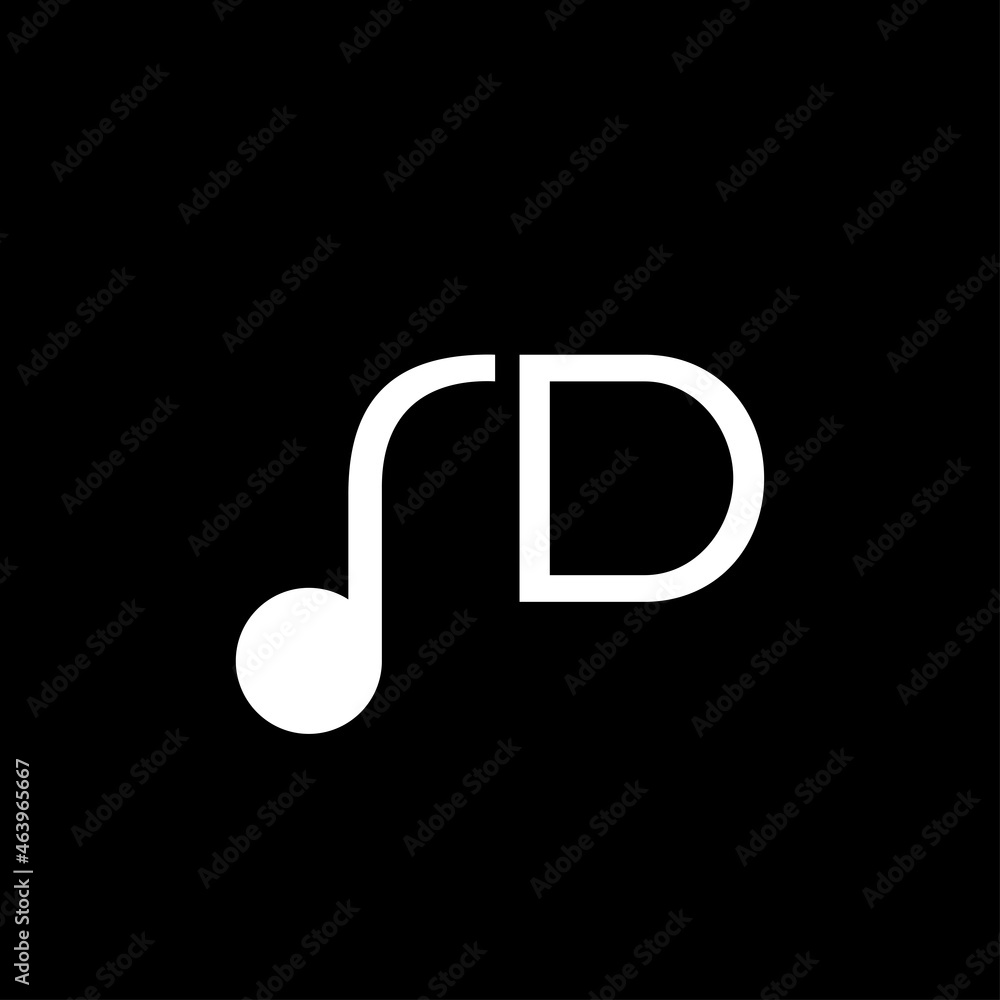 Initial RD letter with music vector logo. Vector Illustration Stock ...