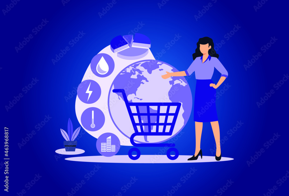 World consumption illustration exclusive design inspiration Stock ...
