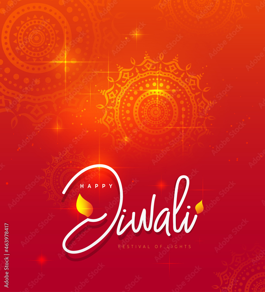 Diwali Festival Background with Round Floral Ornament - Diwali ...