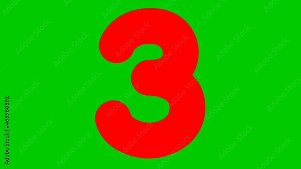 Funny children red numbers. Count from 1 to 10. The numbers appear and ...