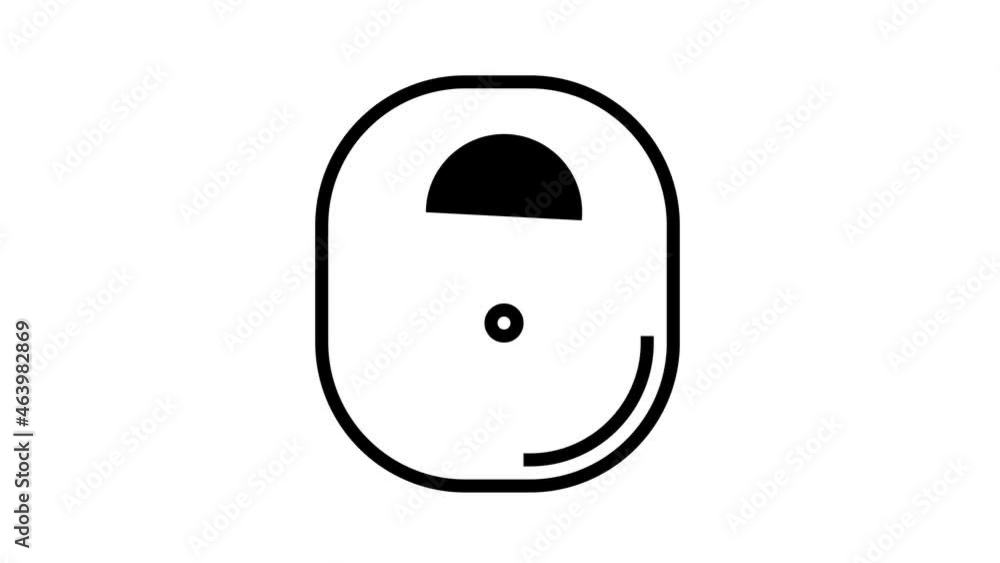 magnetic tag with rfid animated line icon. magnetic tag with rfid sign ...