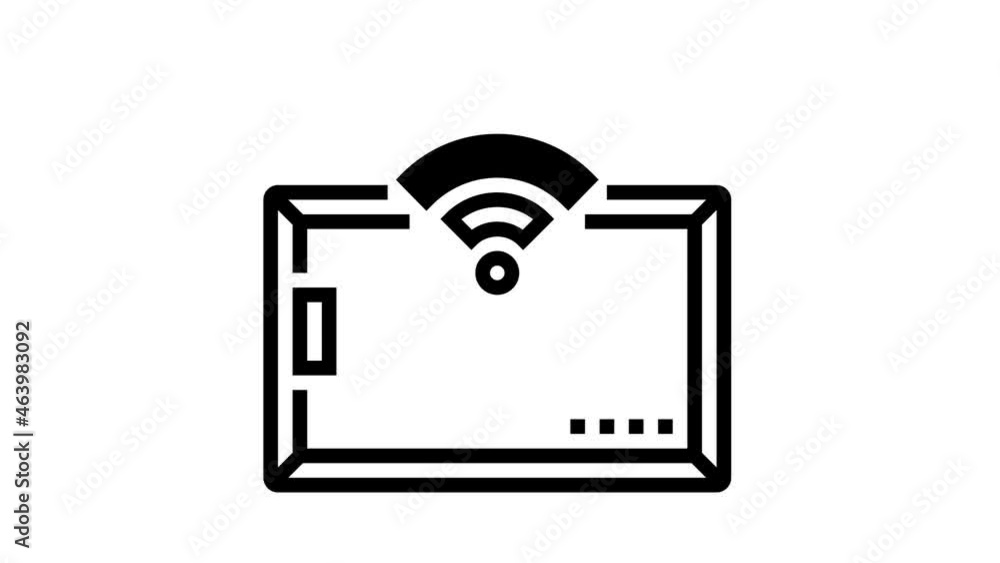 card with rfid technology wireless access animated line icon. card with ...