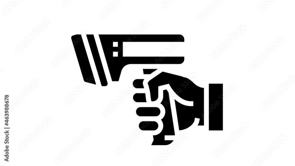 Vidéo Stock laser gun for scan rfid animated glyph icon. laser gun for ...