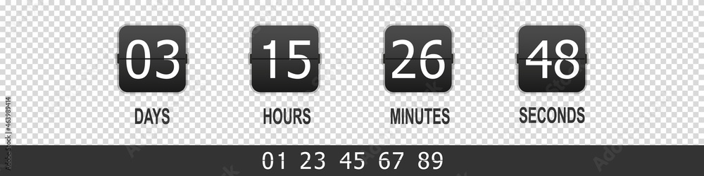 Clock Counter, Timer Flip Countdown, Time Remaining Countdown - Vector ...