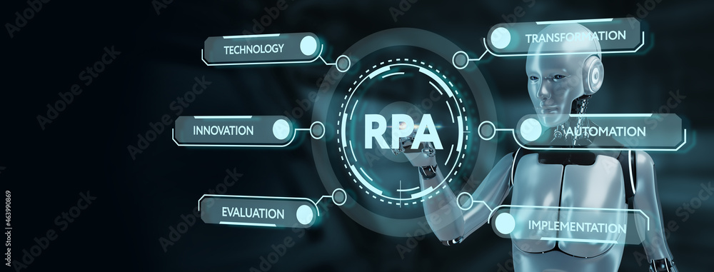 RPA Robotic process automation innovation technology concept. Robot ...