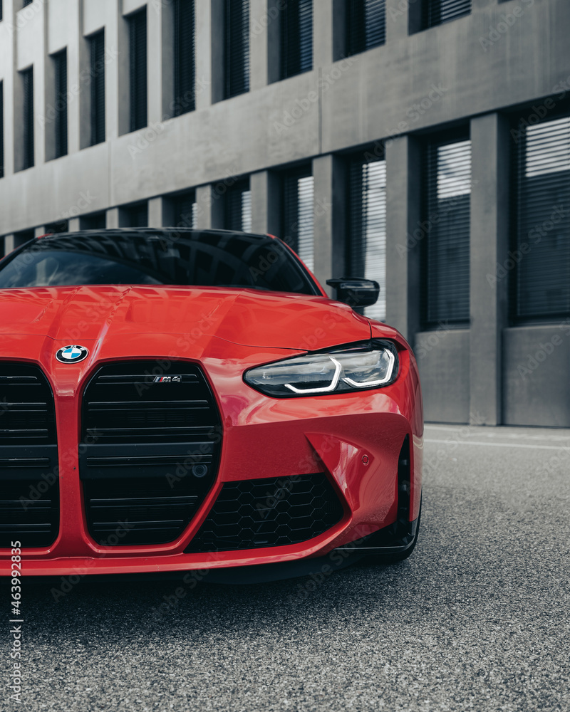 Basel, Switzerland - August 2021: BMW G82 M4 headlight Stock Photo ...