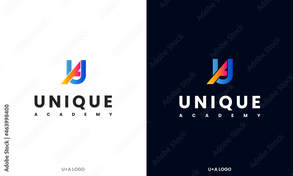 Letter U and A or UA and AU logo design vector template. Creative ...