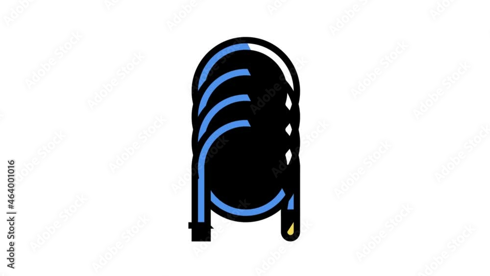 hose pipe of air compressor animated color icon. hose pipe of air ...