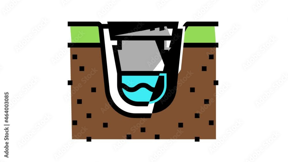 Vidéo Stock construction of drainage system animated color icon ...