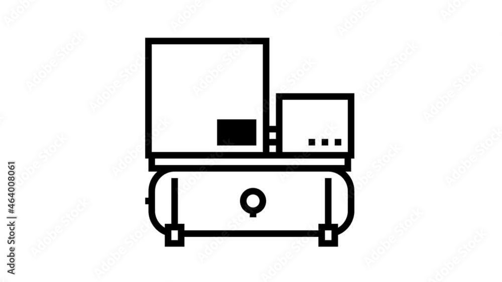 spiral air compressor animated line icon. spiral air compressor sign ...