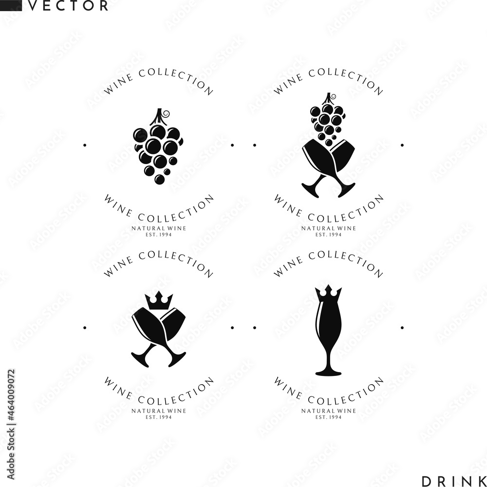 Logo collection for wine shop Stock Vector | Adobe Stock