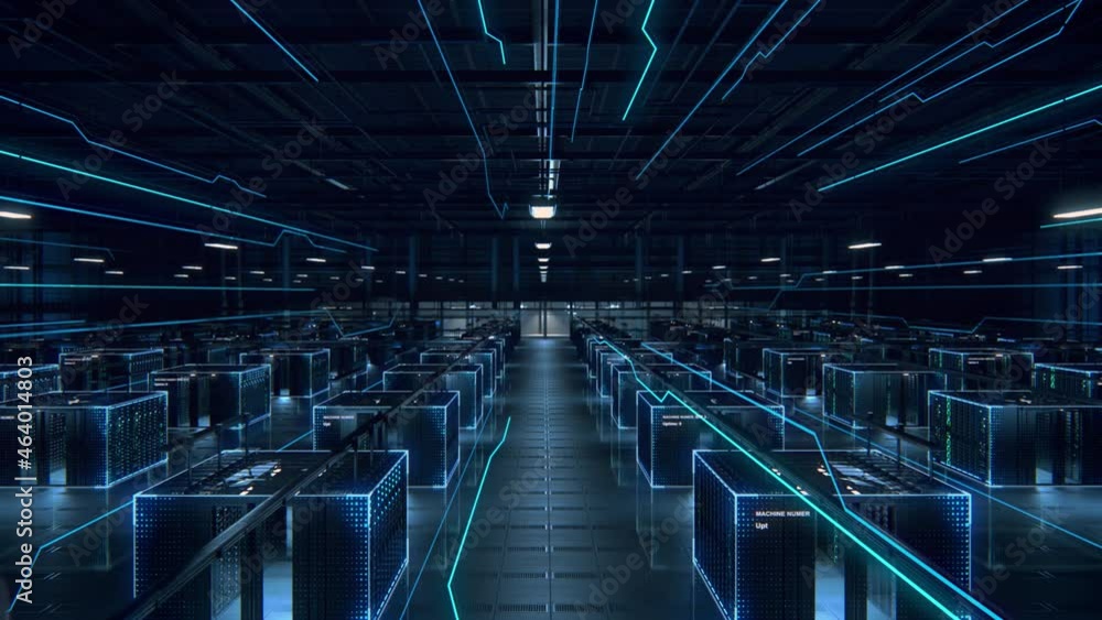 Video Stock Female IT Specialist Uses Tablet Computer in Data Center ...