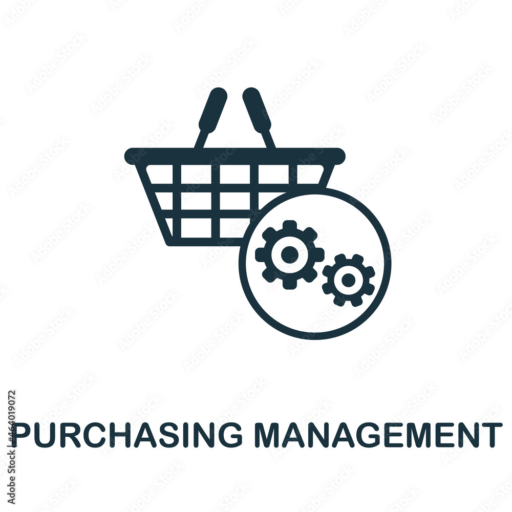 Purchasing Management icon. Monochrome sign from company management ...
