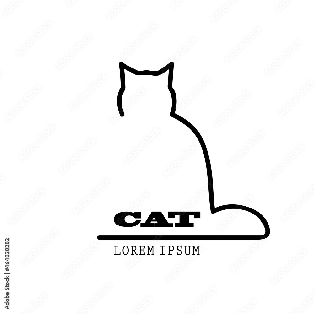 Cat logo isolated on white background. Cat logo for web site, label and ...