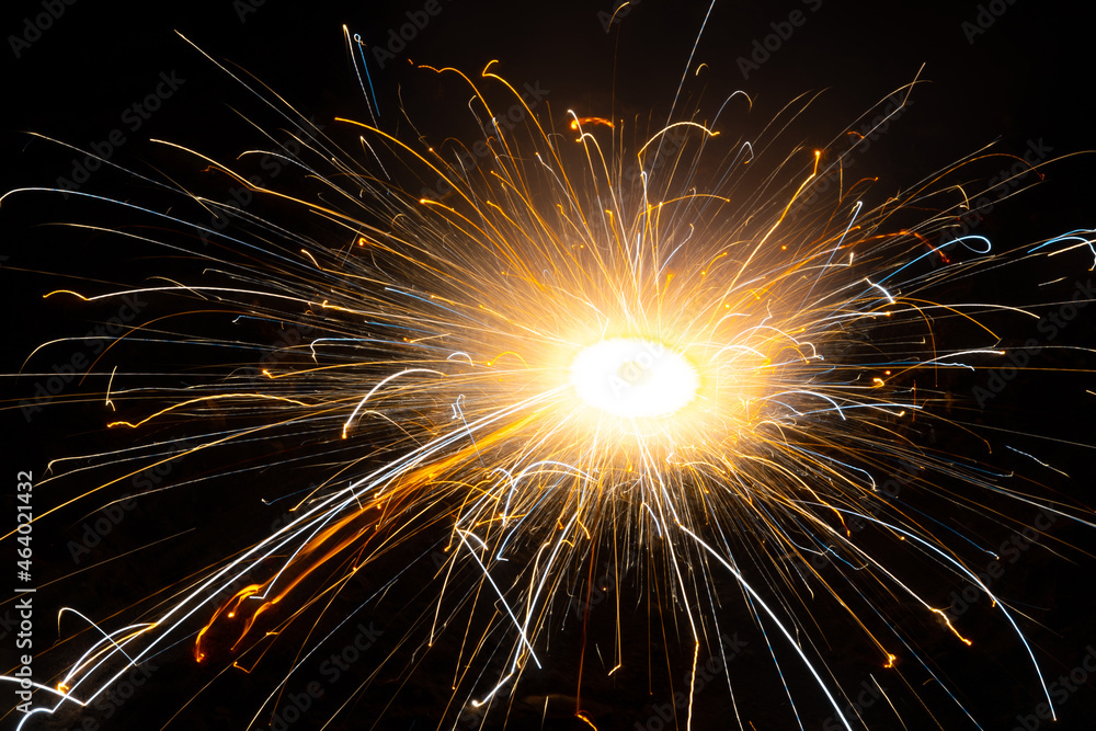 Long Exposure shot of Ground Spinner fireworks during the Diwali ...