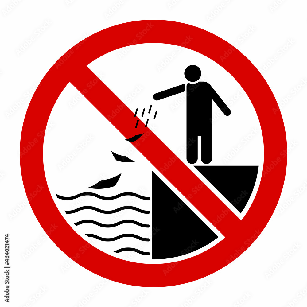 Caution do not litter to the water symbol sign design vector ...