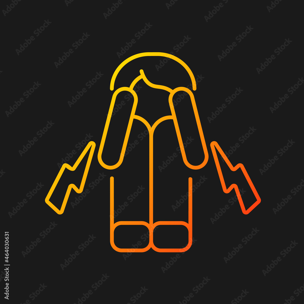 Panic attack gradient vector icon for dark theme. Mental disorder ...