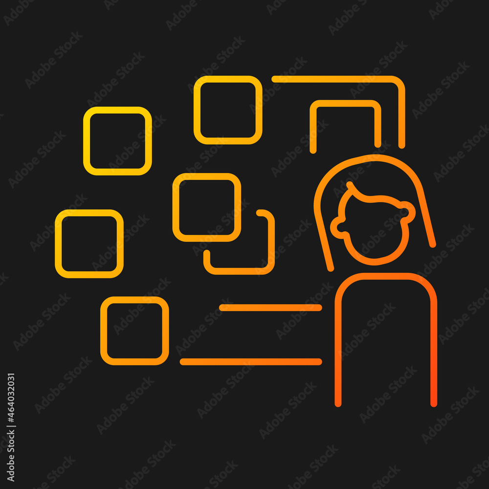 Derealization gradient vector icon for dark theme. Symptom of panic ...