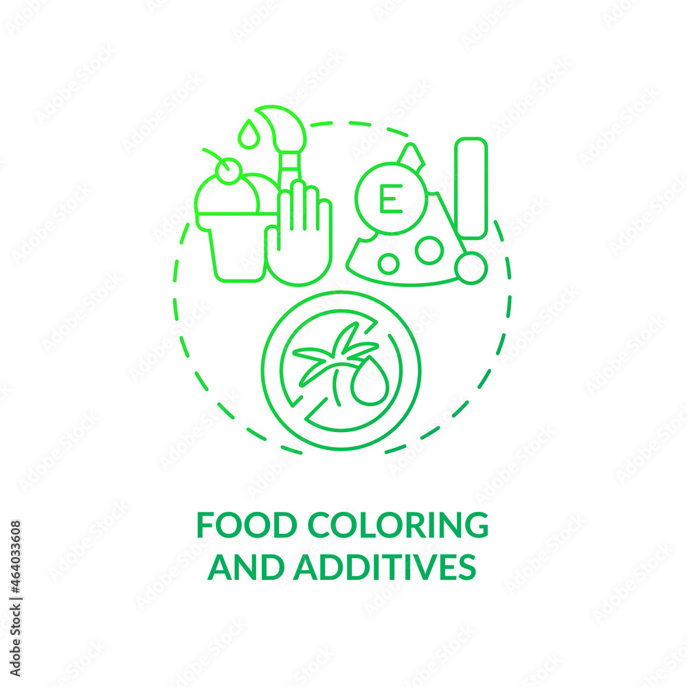 Food coloring and additives concept icon. ADHD diet abstract idea thin ...