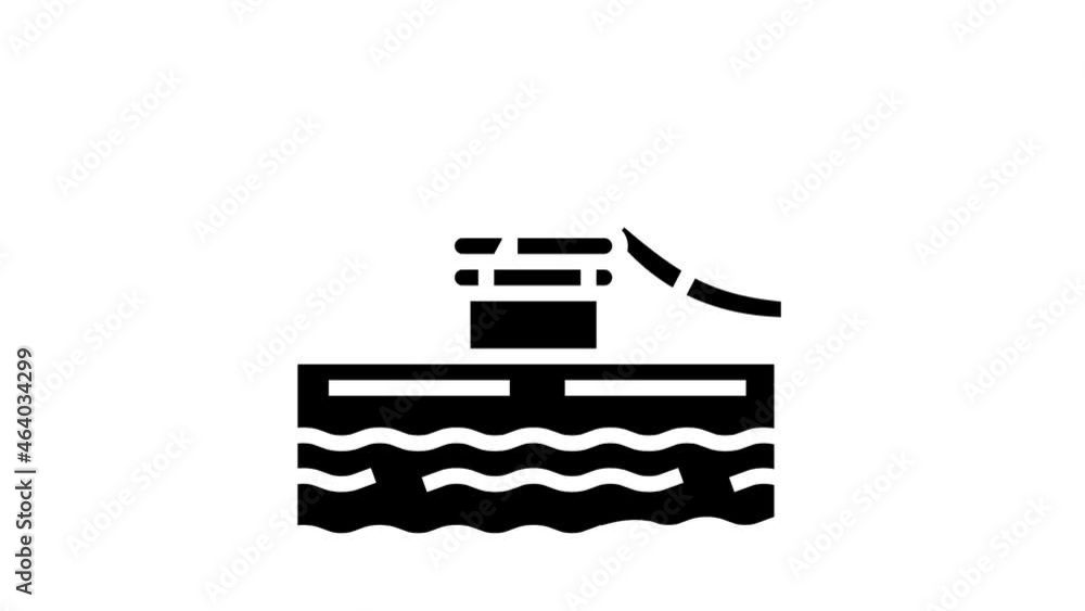 container loader port equipment animated glyph icon. container loader ...
