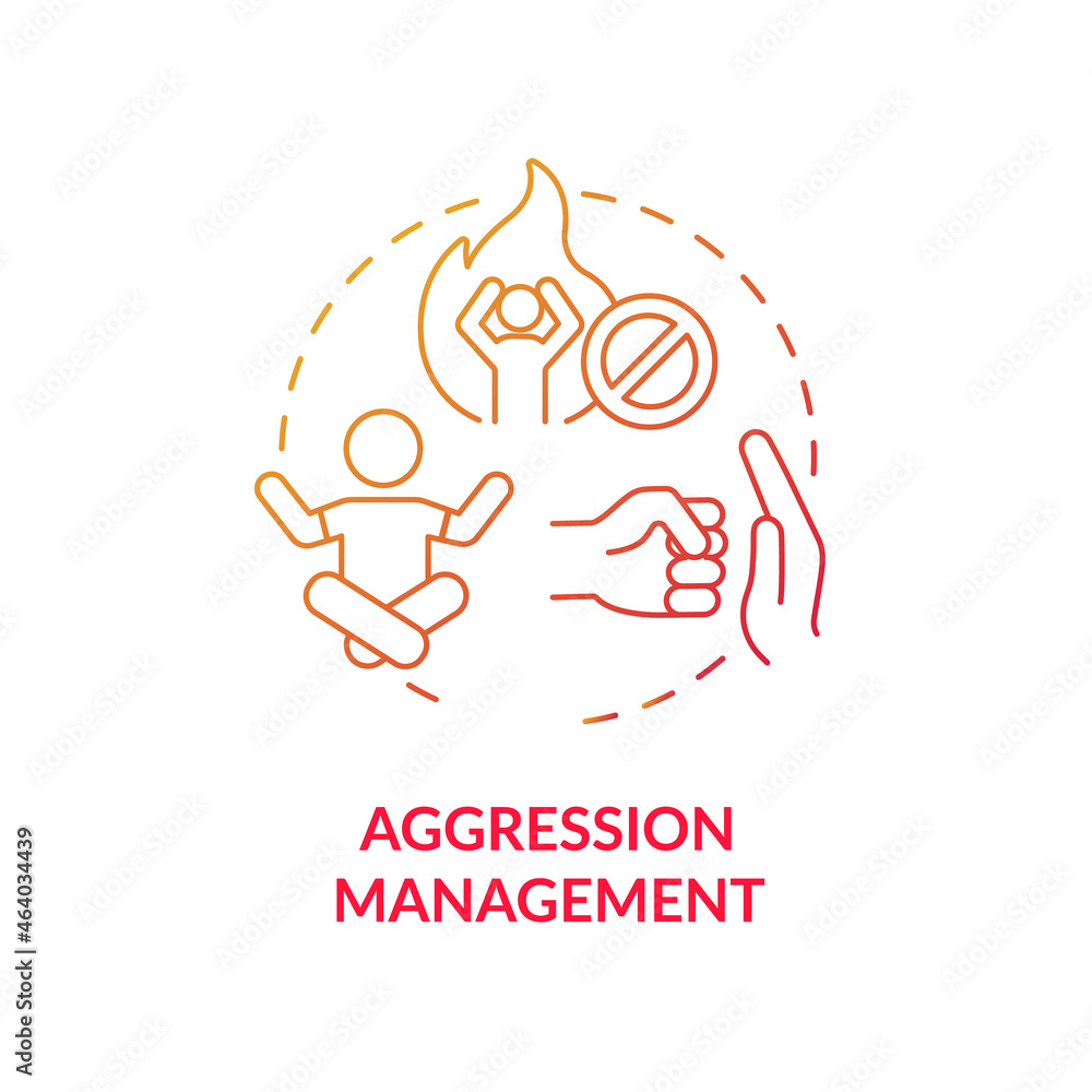 Aggression management concept icon. Parenting tip for ADHD abstract ...