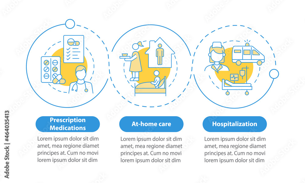 Treating pneumonia vector infographic template. Medications ...