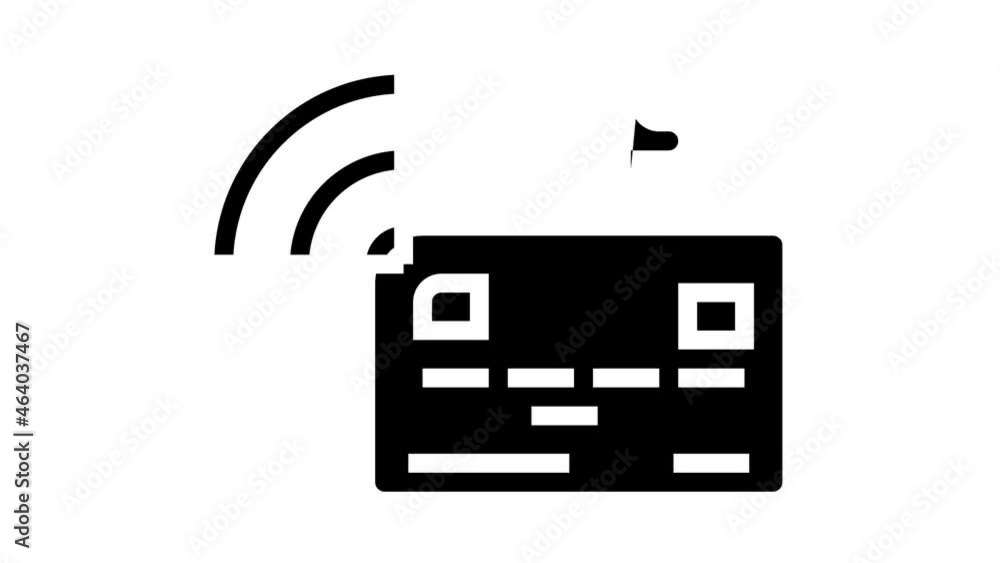 contactless nfc system card animated glyph icon. contactless nfc system ...