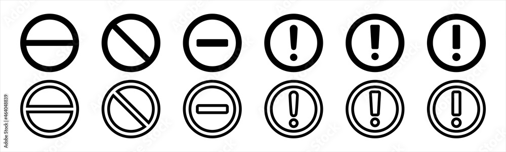 Exclamation mark icon, Warning stop sign. Vector illustration Stock ...