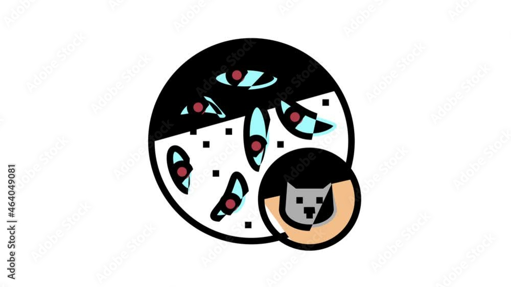 toxoplasmosis disease animated color icon. toxoplasmosis disease sign ...