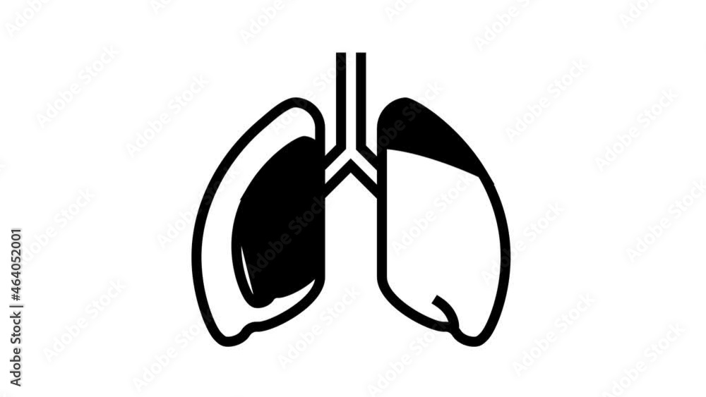 pneumothorax disease animated line icon. pneumothorax disease sign ...