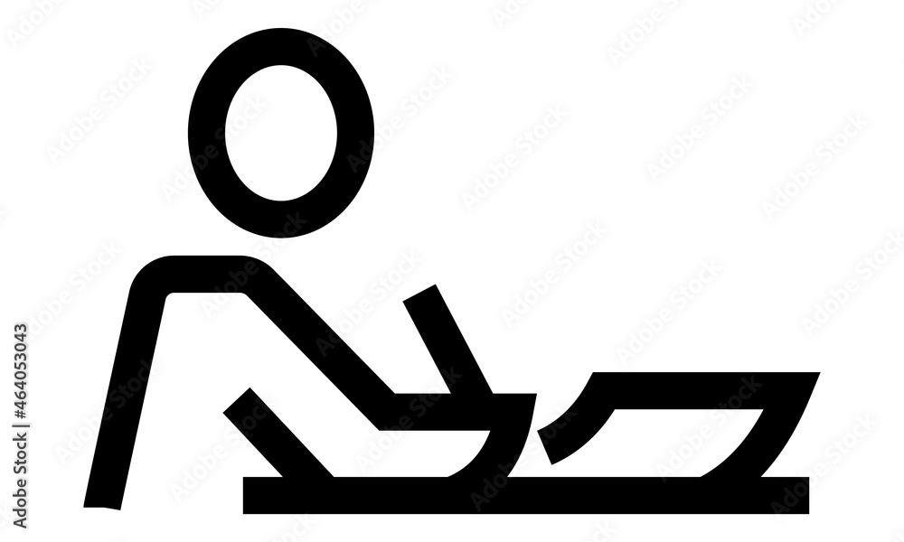 Vector illustration of flat design template icon of a person typing on ...