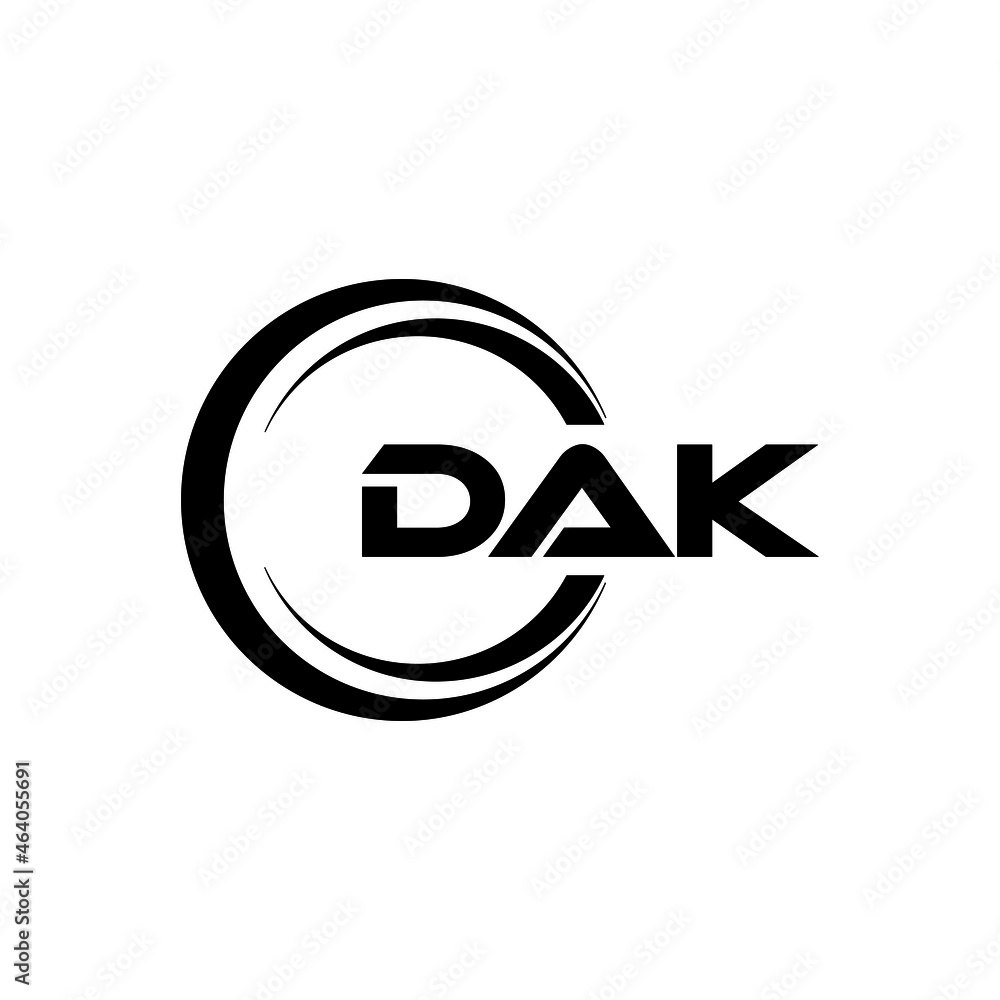 DAK letter logo design with white background in illustrator, vector ...