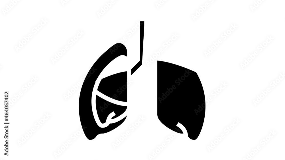 pneumothorax disease animated glyph icon. pneumothorax disease sign ...