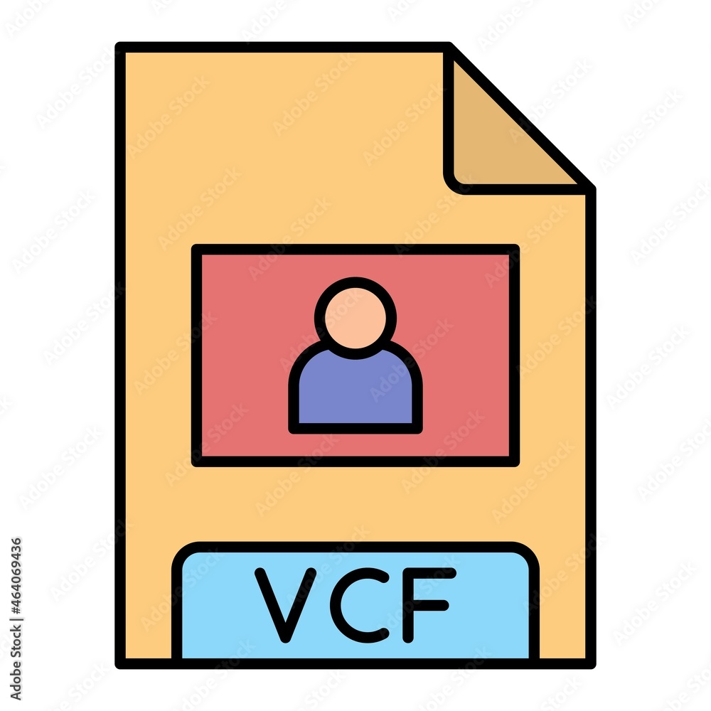 Vector VCF Filled Outline Icon Design Stock Vector | Adobe Stock