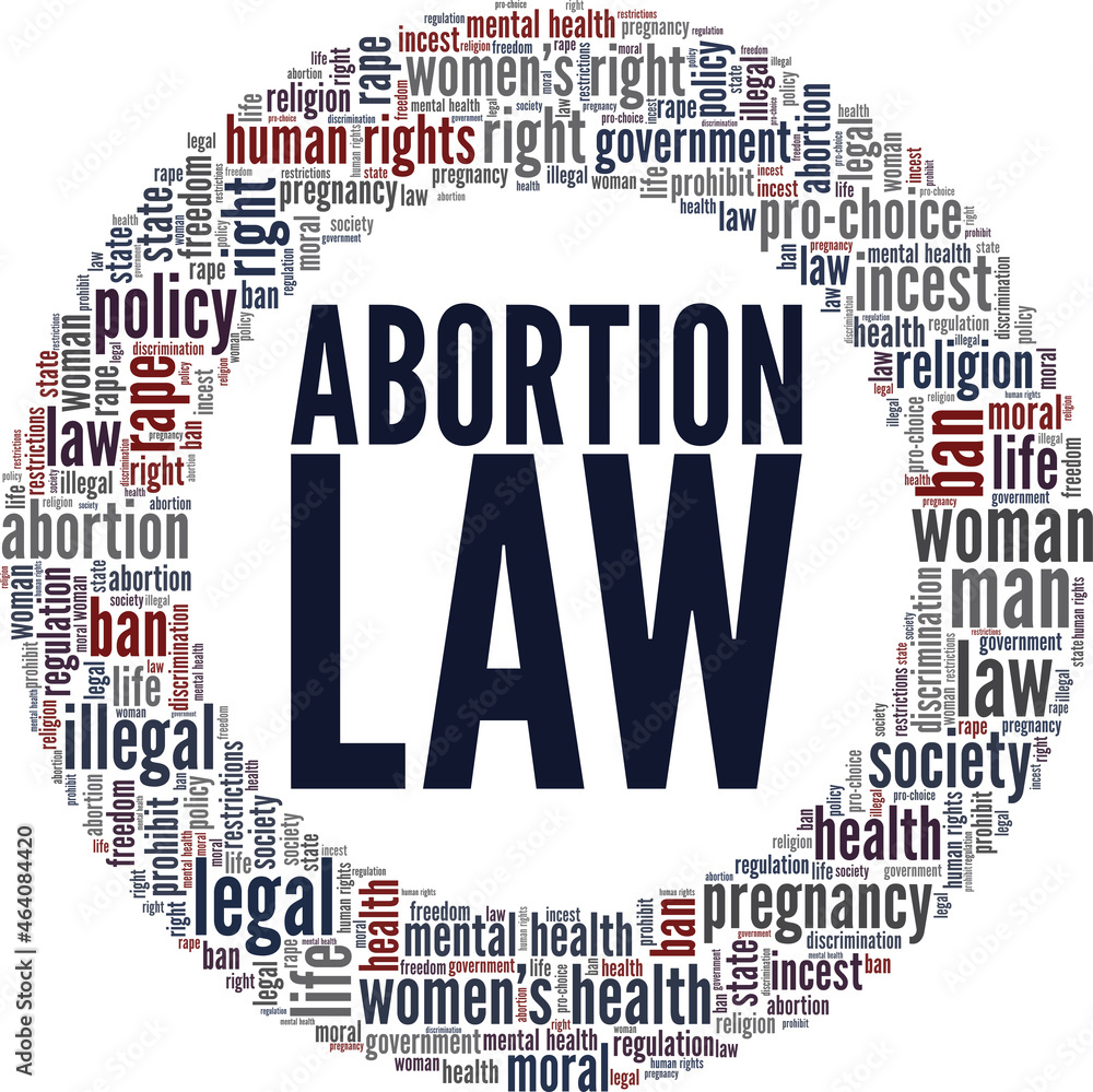 Abortion Law vector illustration word cloud isolated on white ...