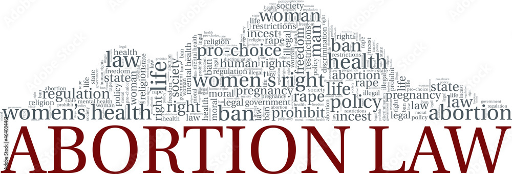Abortion Law vector illustration word cloud isolated on white ...