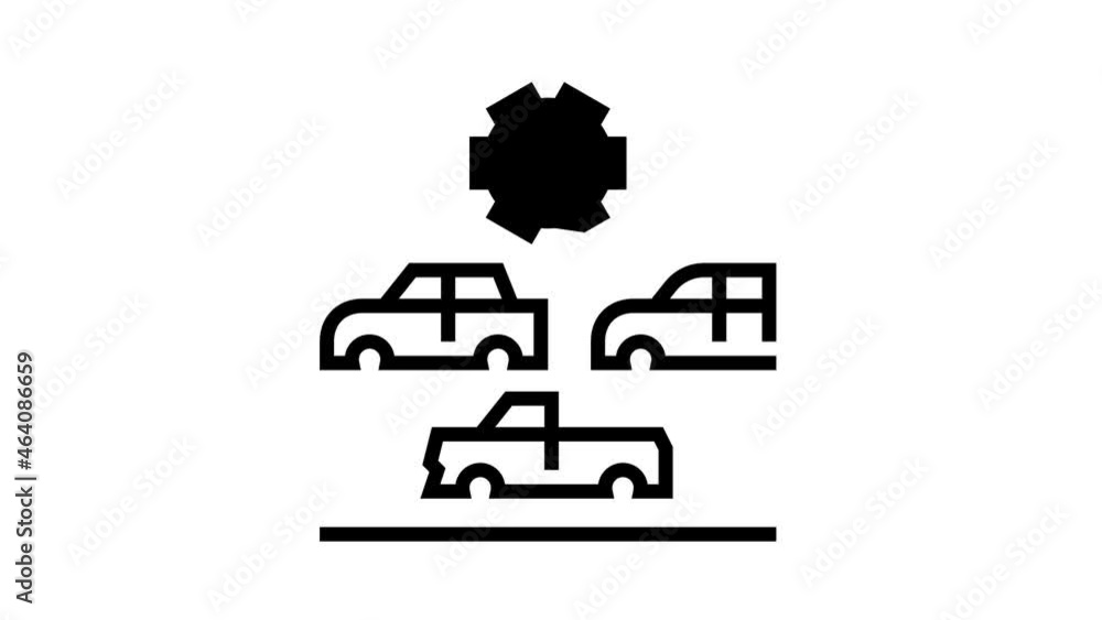 choice of car body type animated line icon. choice of car body type ...