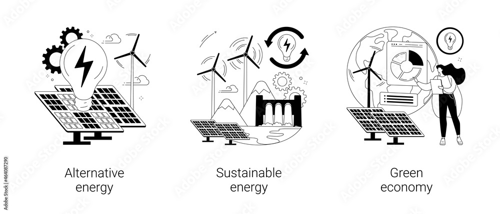 Clean green energy abstract concept vector illustrations. Stock Vector ...
