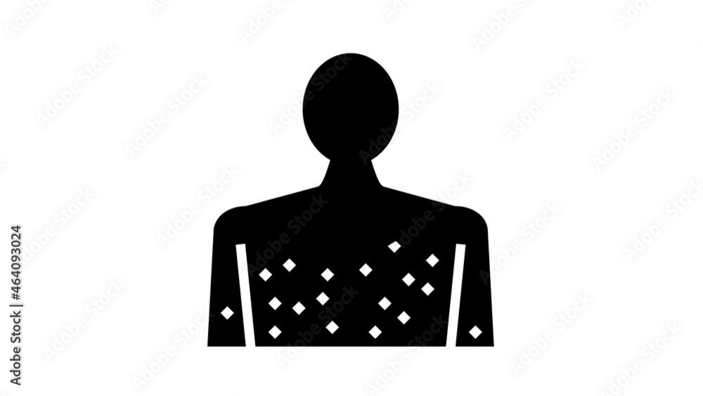 skin rash disease animated glyph icon. skin rash disease sign. isolated ...