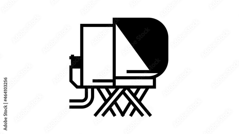 airplane simulator flight school animated line icon. airplane simulator ...