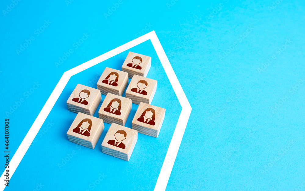 People are moving forward in a single formation. Organizing into an ...