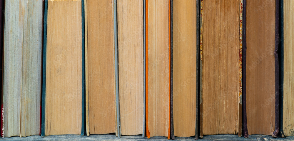 Yellow pages Old paper books. Background for educational texts. Stock ...