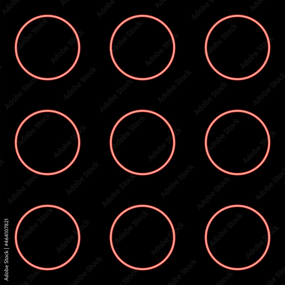 Neon dial button icon black color in circle red color vector ...