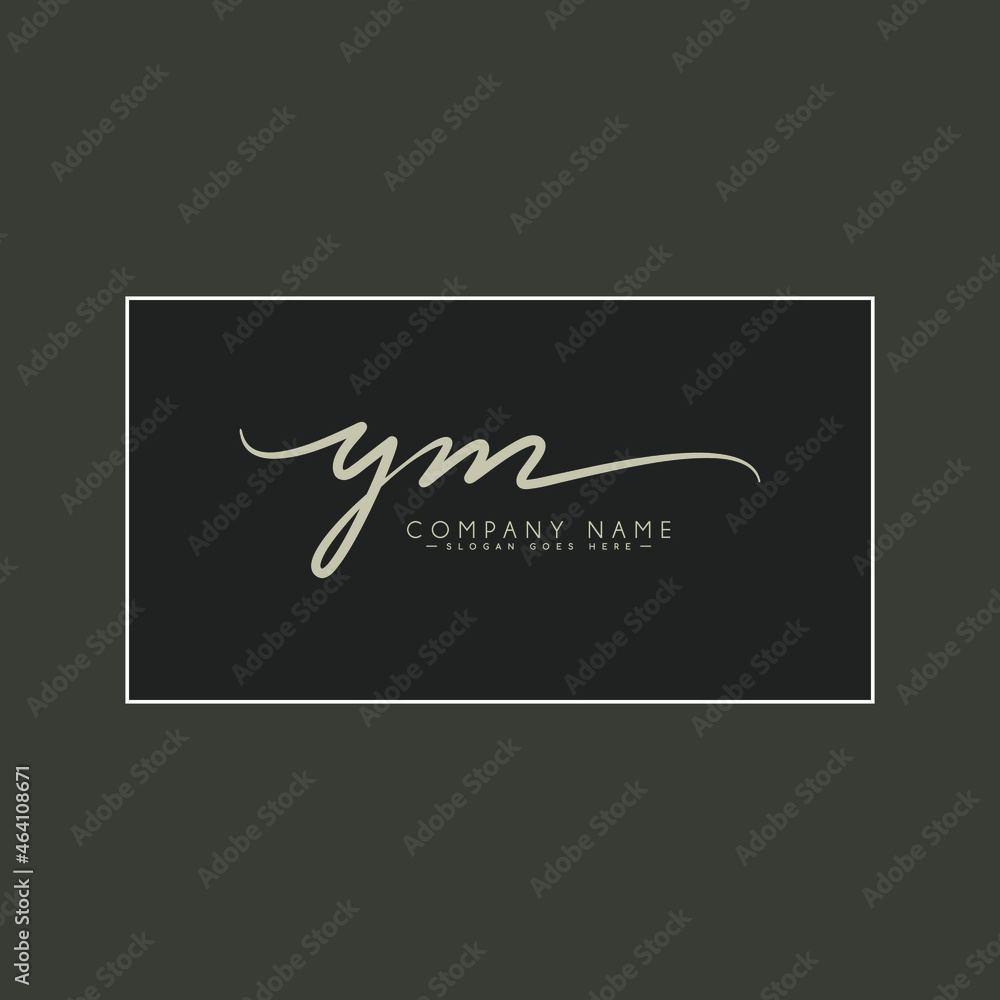 Initial Letter YM Logo - Hand Drawn Signature Logo Stock Vector | Adobe ...
