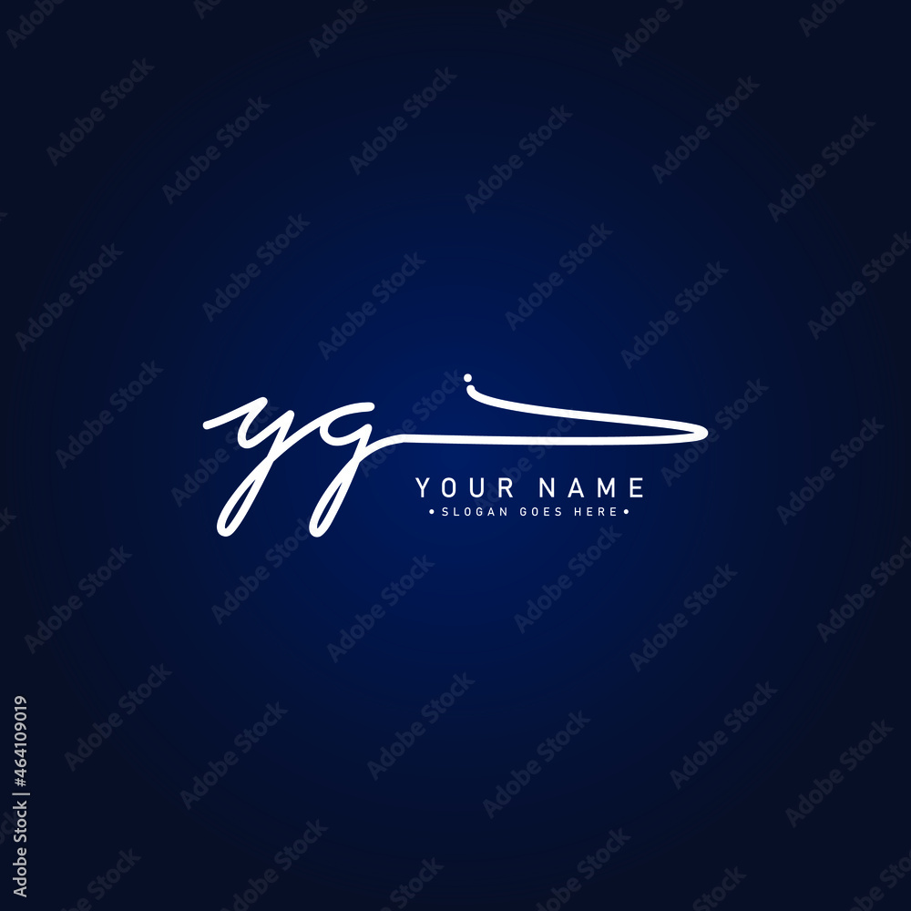 Initial Letter YG Logo - Hand Drawn Signature Logo Stock Vector | Adobe ...